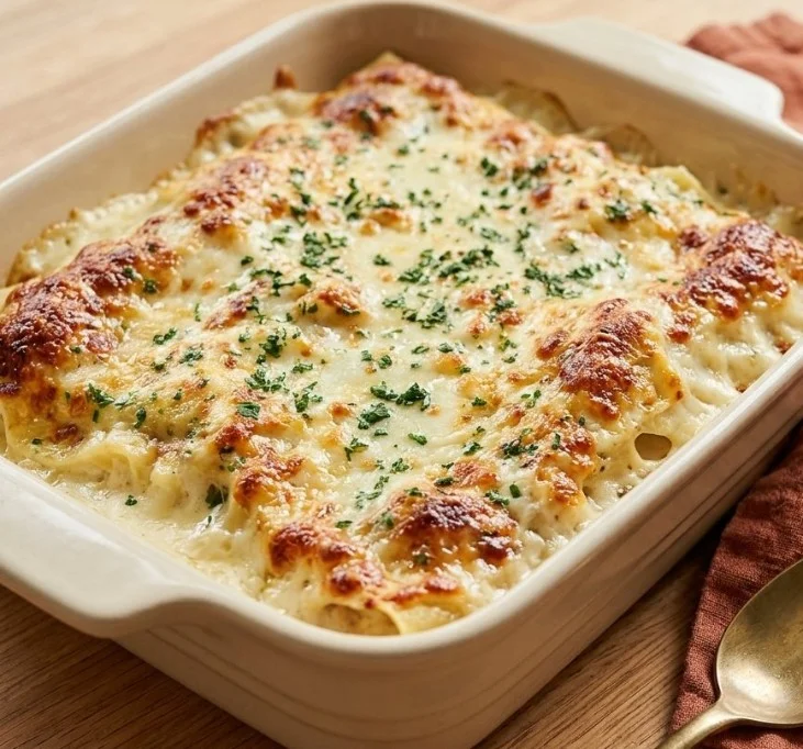 Chicken Alfredo Manicotti
